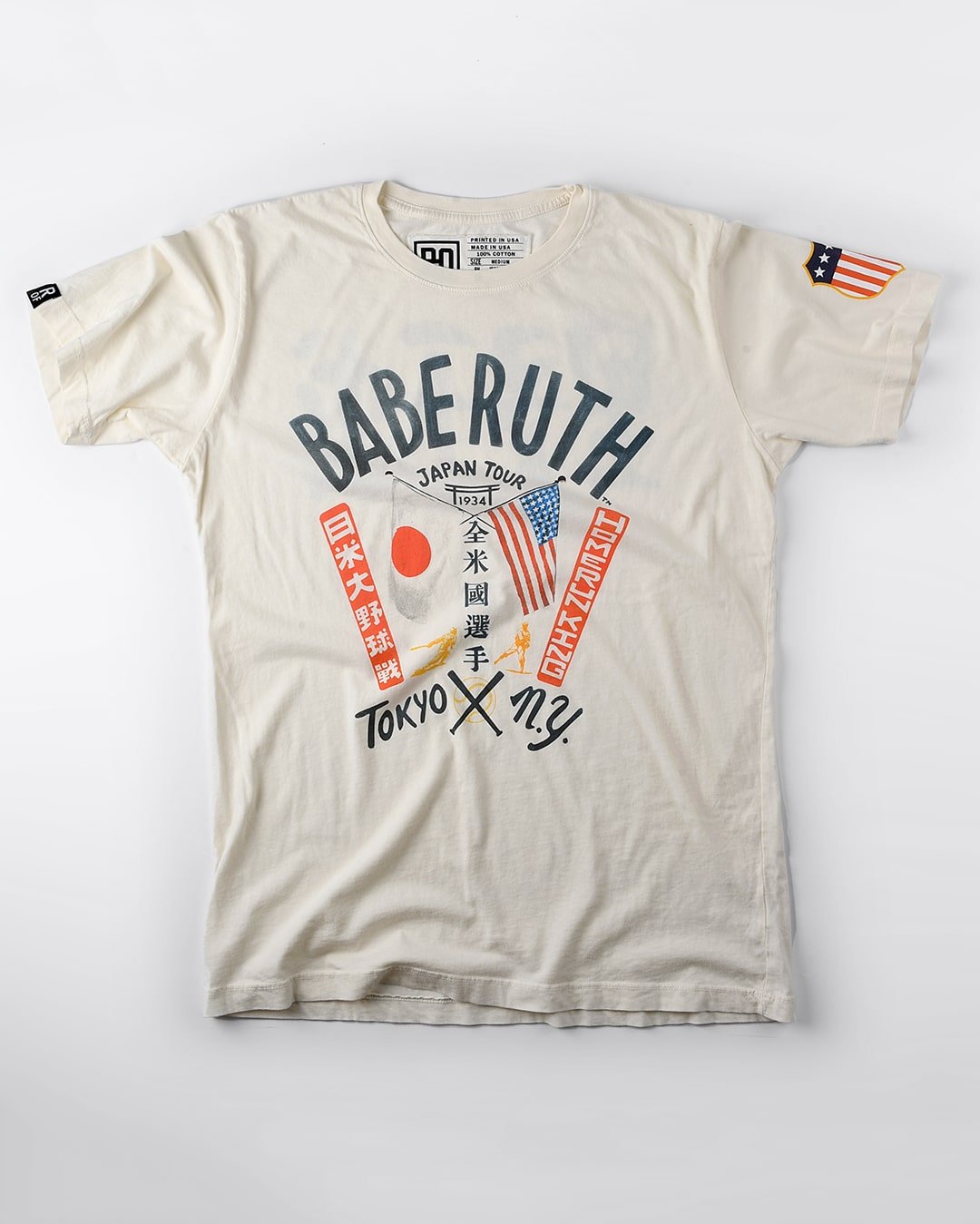 Babe Ruth Tokyo X NY Vintage White Tee - Roots of Fight